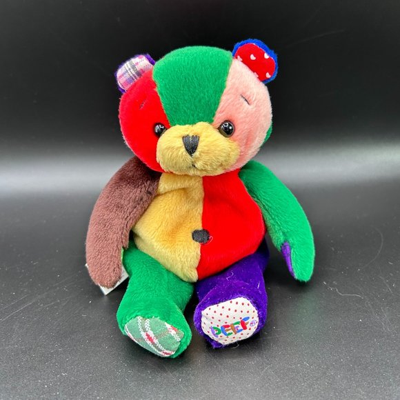 Peef | Toys | Vintage 996 Peef The Christmas Bear Plush Colorblock ...